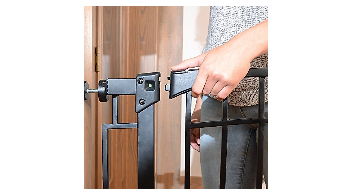 Evenflo Black Metal Walk-Thru Gate for Secure Childproofing