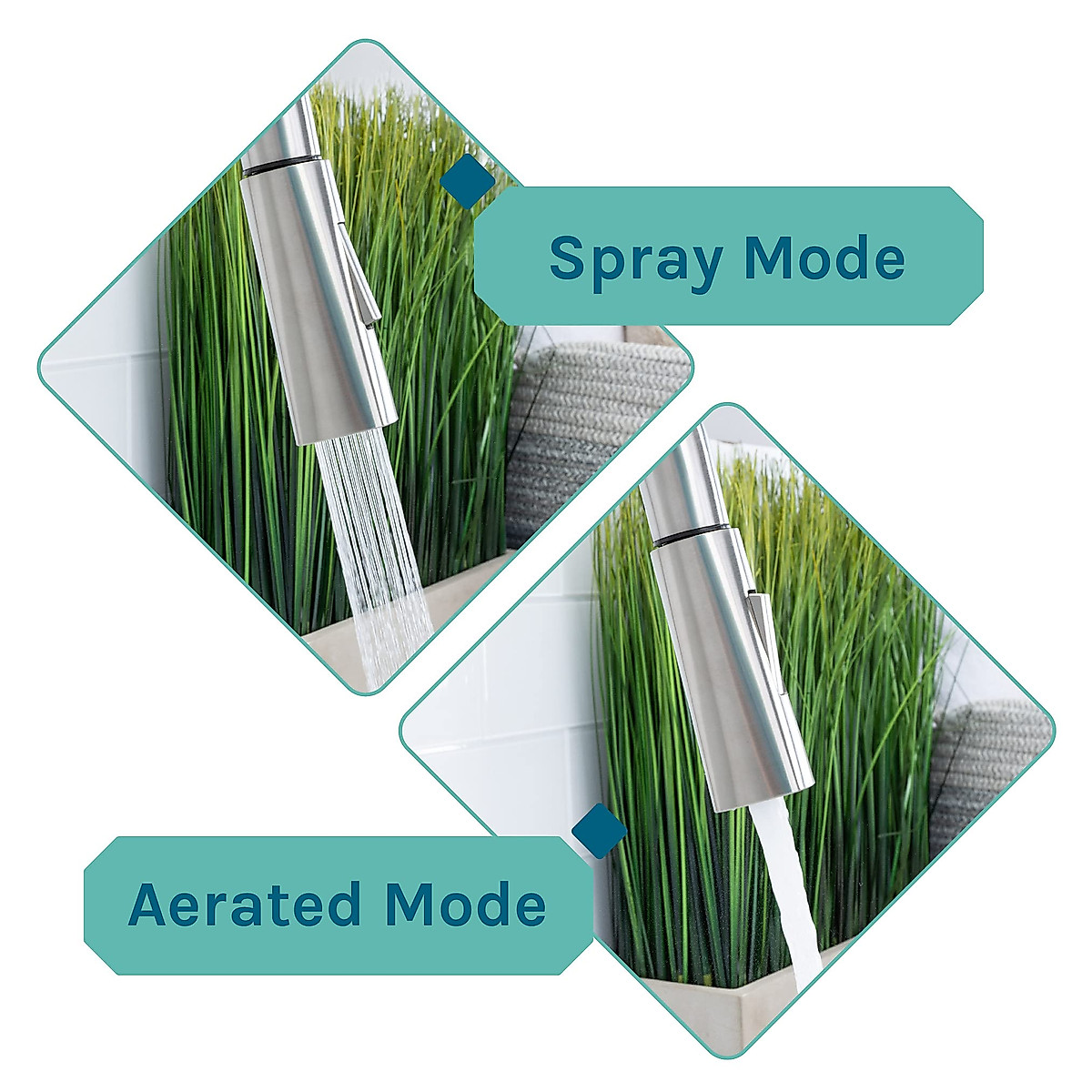 White Utility Sink by JS Jackson Supplies, Tehila Luxe Laundry Tub, Stainless Steel Finish Hi-Arc Pull-Down Faucet, Soap Dispenser