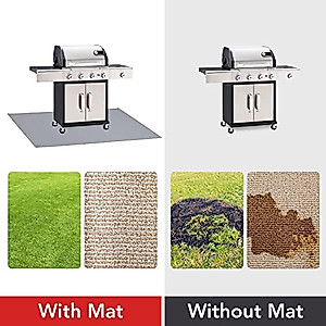 Towallmark Grill Mat 60×42 Inch, Glass Fiber Large Grill Pads,Double-Sided Fireproof Deck and Patio Protective Mats,Perfect for Outdoor BBQ,Gas Grills, Oil Fryers,Lawn