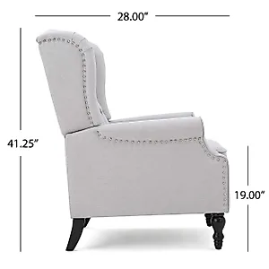 Christopher Knight Home Earlean Fabric Recliner (Set of 2), Light Gray, Dark Brown