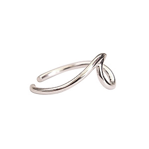 Handmade Wave Band Adjustable Toe Ring, 925 Sterling Silver, Thin Dainty Open Toe, Pinky or Knuckle Rings for Women, By MiYa Jewelry Creations