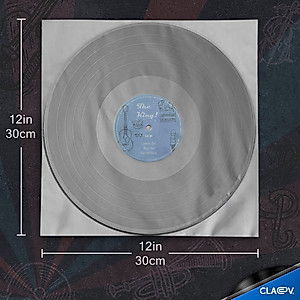Claev 100 Anti Static Inner Record Sleeves for Vinyl LP Records (12 inch, Square, Translucent), Album Record Protective Plastic Covers for Storage
