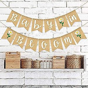 FUNZZY Baby in Bloom Banner Baby Welcome Boy Girl Banner Welcome Baby Garland for Boys Girls Baby Shower Decorations