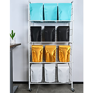 100 Pack Resealable Stand Up Bags,4.7" x 7.9" Smell Proof Pouch Sealable Foil Pouch Bags for Packaging (White)