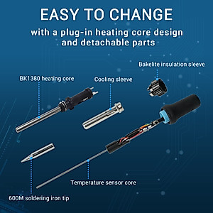 90W Soldering Station, BAKON Soldering Iron Station Kit-2.9" LCD Display, Fast Heating Up, Temperature Control, Password Lock, Auto Sleep Mode, 5 Extra Iron Solder Tips