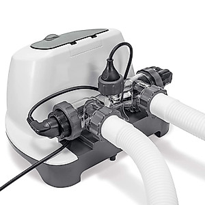 Intex 3000 GPH Sand Filter Pump with Built-In Timer and Krystal Clear Saltwater System Maintenance Set for Above Ground Outdoor Swimming Pools