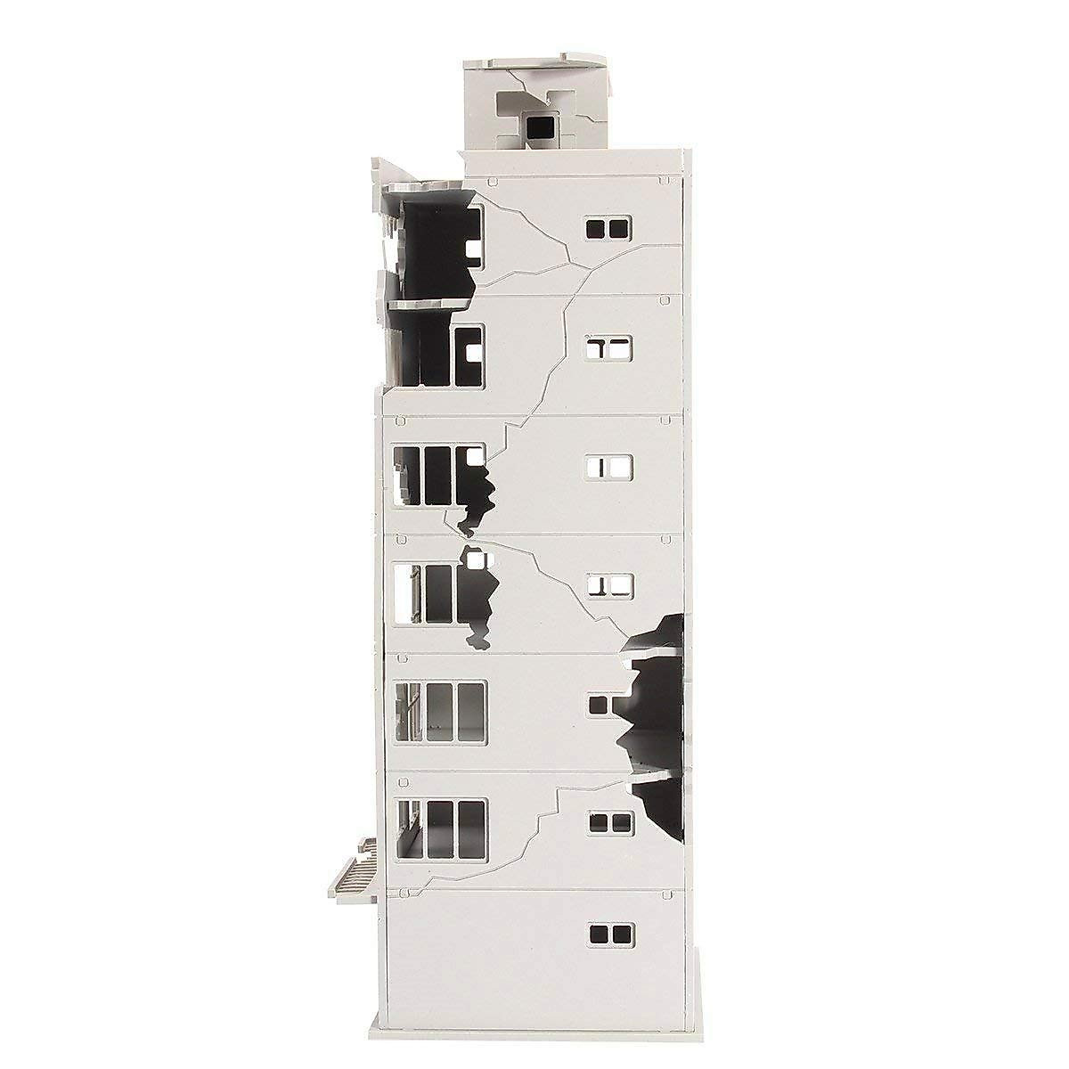 EatingBiting N Scale 1/144 1:144 Ruined Damaged Building After War Assembling Model Outland Realism Scene for DIY Sand Table Garden Micro Landscape Ornaments Decor Supply DIY Player Spray Painting