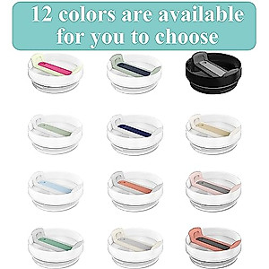 40 OZ Tumbler Lid Compatible for Stanley Quencher, 2 Pack Spill Proof Splash Resistant Stainless Steel Tumbler Covers Fit for Stanley and More Coffee (Pink-grey)