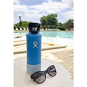 BottleArmor Protective Silicone Boot Sleeve for Hydro Flask Water Bottles with DropShield Technology… (Small (fits 12oz to 24oz), Ice (Glows Blue))