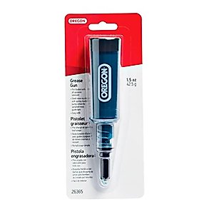 Oregon Grease Gun for Chainsaws, Pre Loaded All Purpose Lubricant, Easy Refill, Universal for Most Makes/Models of Saw Chains and Cutters (26365), Black