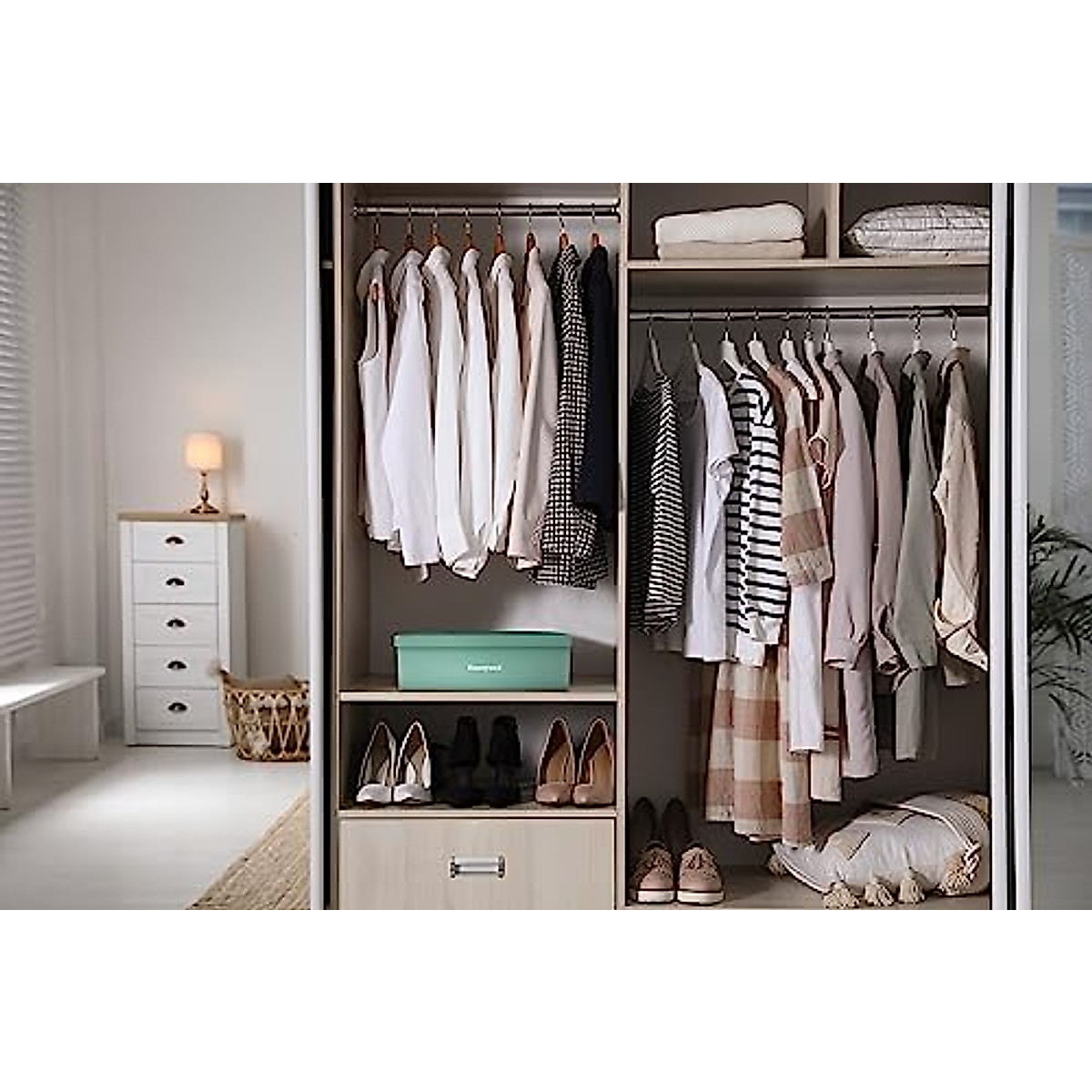 Honeywell Safes & Door Locks - Small Safe Box for Home - Fire Resistant Documents Lock Box with Keys - Steel Security with Key Lock for Personal Items, Jewelry, Money - 0.17 Cubic Feet - Teal - 6124TL