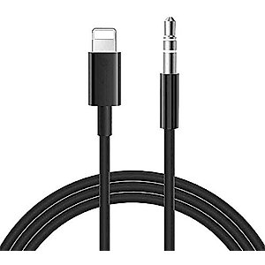 [Apple MFi Certified] AUX Cord for iPhone, Veetone 2Pack Lightning to 3.5mm AUX Stereo Audio Cable Compatible with iPhone 12/12 Pro/11/XS/XR/X 8 7/iPad/iPod to Home Speaker/Car Stereo/Headphone(Black)