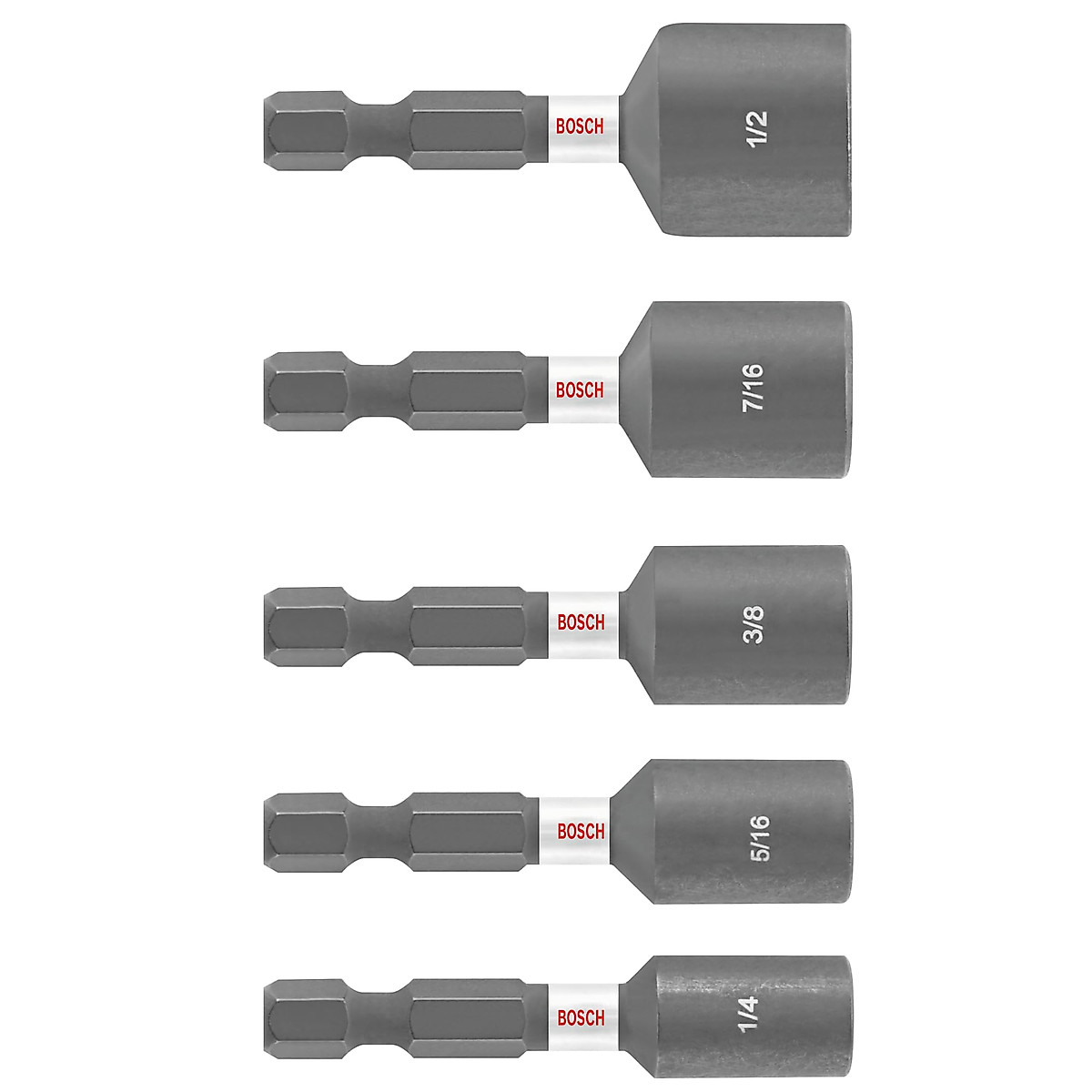 BOSCH ITNSV105 5-Piece 1-7/8 In.Impact Tough Nutsetters Assorted Set