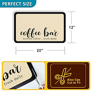 FUMAX Coffee Mat, Quick Drying Mat for Kitchen Counter, Hide Stain Absorbent Rubber Backed Coffee Bar Mat, Coffee Bar Accessories Coffee Maker Mat Fit Under Coffee Maker Machine Pot Espresso, 12*20IN