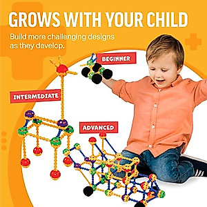 STEM Master Building Blocks Educational Toys Ages 4-8 - STEM Toys Kit w/176 Durable Pieces Stem Toys for Kids 5-7 Year Old