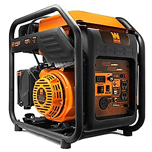WEN GN400i RV-Ready 4000-Watt Open Frame Inverter Generator, CARB Compliant, Black/orange