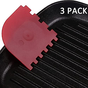 3 Set Plastic Grill Pan Scraper Griddle Scraper Tool Grill Scraper for Griddle Cleaner Grill Cleaning Cast Iron Pan Scraper Cast Iron Accessories Scraper Cast Iron Cleaning Tool Kit Kitchen Scraper