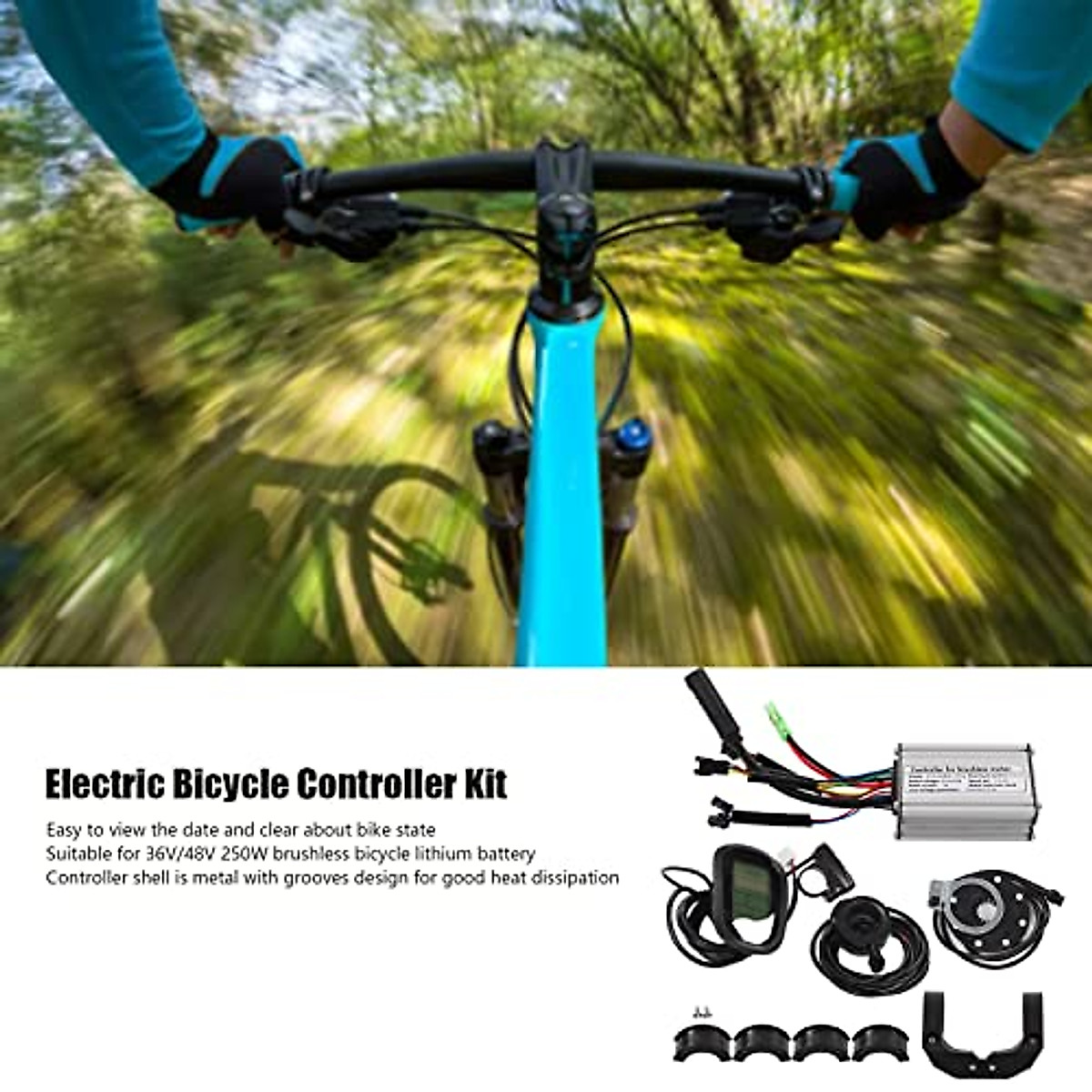 36V/48V Brushless Motor Controller, 250W Electric Bike Controller Kit Ordinary Wave Internal Circuitry Protection for Lithium Battery Modification