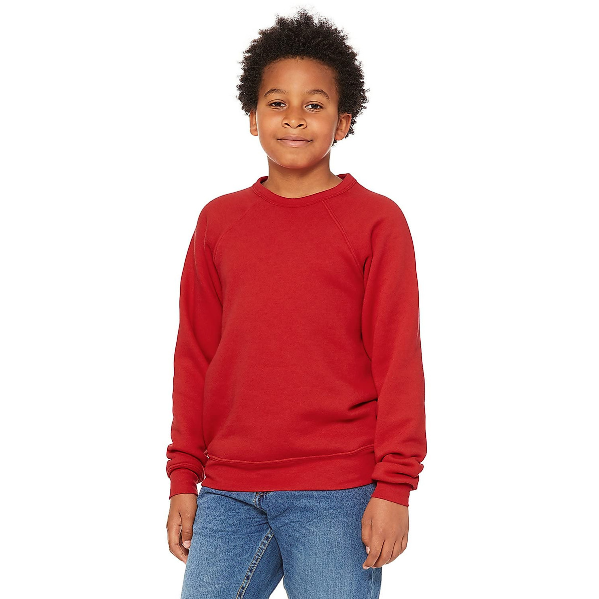 BELLA + CANVAS Youth Sponge Fleece Sweatshirt S Red