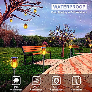 LazyBuddy Solar Torch Light with Flickering Flame, Upgraded 3 in 1 Solar Fire Lights Outdoor Hanging Lanterns, Large Solar Powered Christmas Decorations Tiki Torches for Garden, Pathway, Lawn, Yard