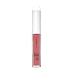 e.l.f. Lip Lacquer, Moisturizing, Shiny, Non-Sticky & Long Lasting, Provides Maximum Color & Glides On, Vegan & Cruelty-Free, Wild Rose, 0.08 Fl Oz