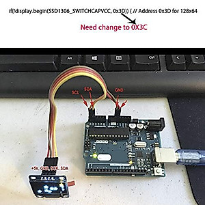 DIYmall 0.96" OLED Module I2C IIC Serial 128X64 OLED Display Module SSD1306 Driver for Arduino 51 MSP420 STIM32 SCR Raspberry PI (1pc X White)