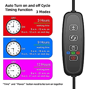 Plant Light for Indoor Plants - Red White Full Spectrum Plant Grow Light Adjustable Gooseneck 135 LED Grow Lamp with 3/9/12H Timer, 10 Dimmable Levels & 3 Switch Modes