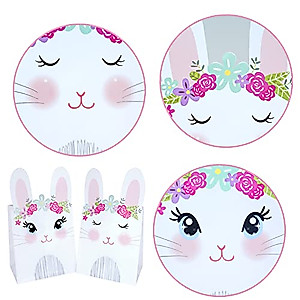 WEEPA 20 Pack Easter Paper Bags for Kids Easter Cute Bunny Paper Treat Bags Party Favor Gift Candy Bags for Birthday Baby Shower