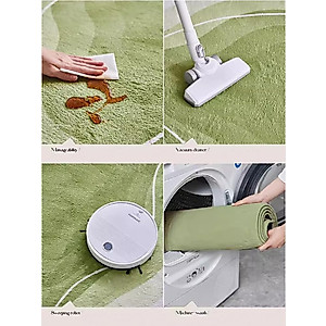 Irregular Shape Blue Grey Faux Wool Washable Area Rug 4x6 Non Shedding Modern Abstract Rug for Bedroom Livingroom Lux Aesthetic Office Diningroom Floor Carpet Runners