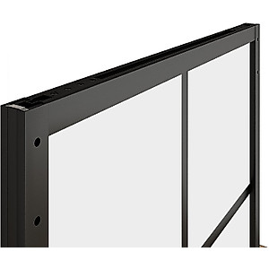 BARNSMITH 30in x84 in Glass Barn Door with Hardware Included Sfot Close Heavy Duty DIY Tempered Frosted Glass Barn Door Aluminum Frame Sliding Door Assemble Required