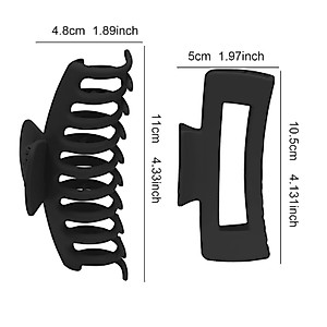 Mehayi 8 Pack Large Matte Hair Claw Clips, 2 Styles Nonslip Medium Cute Jaw Clips Strong Hold for Women Girls Thick Thin Fine Long Hair, Fashion Acrylic Hair Clamps Hair Styling Accessories