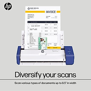 HP Compact Desktop Duplex USB Mobile Document & Photo Scanner with Auto-Feed Tray for Portable 2-Sided Digital Scanning, Model HPPS200, for Home & Office, PC and MAC, HP WorkScan Software Included