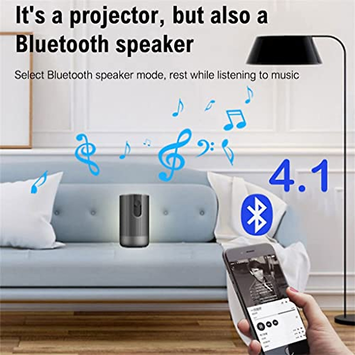 DROOS Smart Projector: 1080p HD, 4K, 3D, WiFi Home Theater