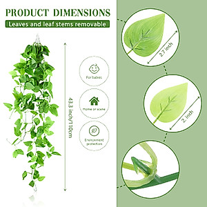 4 Pieces Artificial Ivy Green Vine Fake Ivy Leaves Hanging Decor Fake Vine Leaves Garland Artificial Hanging Plants Leaf Plant Garland Realistic Hanging Plants Decor for Home Garden Decor, 3.6 Feet