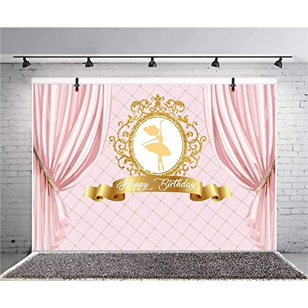 CSFOTO 5x3ft Ballerina Birthday Backdrop Party Decorations Cinderella Party Supplies Ballet Backdrop 4 Years Birthday Background Ballerina Backdrop Birthday Party Banner