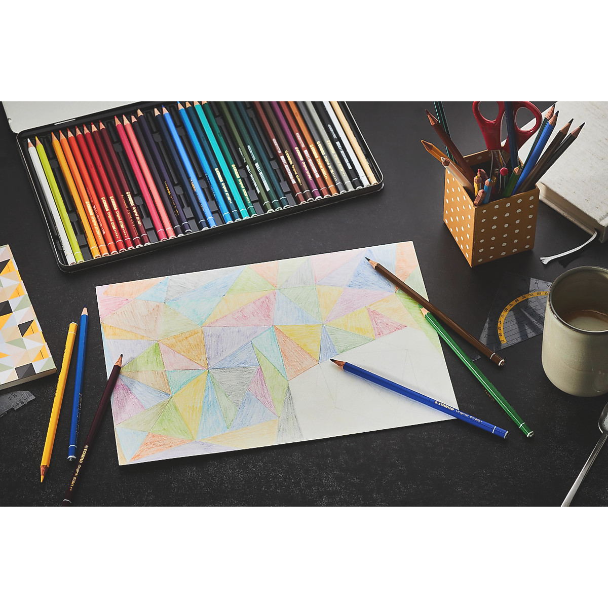 STABILO Premium Colouring Pencil - Original Metal Box of 12 assorted colours