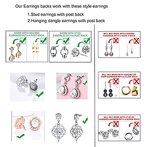 3 Pairs Earring Lifters,8MM Hypoallergenic Earring Backs for Droopy Ears,Adjustable Crown Earring Backs for Heavy Earring (8MM 2silver +1gold)