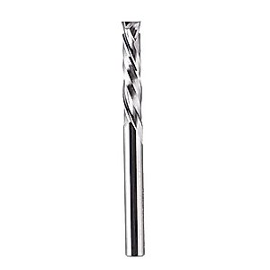 SpeTool Spiral Compression Router Bits 1/4" Shank,1-1/4Inch Cutting Length, Extra Long 3 Inch OVL,Carbide UP Down CNC Router Bits End Mill for Wood Mortises Carving Engraving