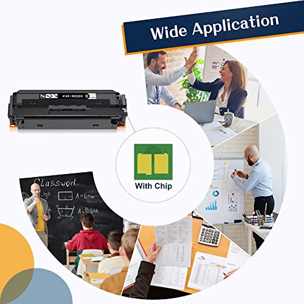 Colorking (with CHIP) Compatible Toner Cartridge Replacement for HP 414X W2020X 414A W2020A High Yield for Color Pro MFP M479fdw M479fdn M454dw M454dn Enterprise M455dn MFP M480f Printer (1 Black)