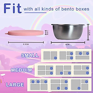 Medxin Salad Dressing Containers To Go, Lightweight Stainless Steel Condiment Containers with Dinosaurs Cartoon Leak Proof Silicone Lids, Reusable Snack Containers [6 PCS]