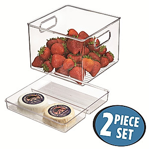 iDesign Linus 2-Piece Kitchen Drawer Organizer for Kitchen Utensils and Tools - Clear