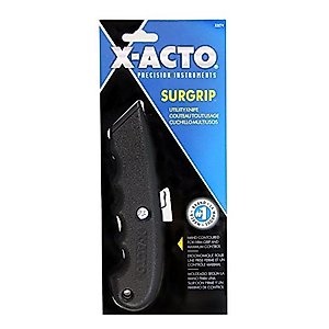 Elmer's Products X3274 6 Pack SurGrip retractable Metal Utility Knife, Black