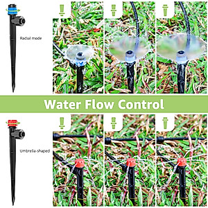 Bonviee 100FT Drip Irrigation Kit, Quick-Connect Garden Watering System for Outdoor Plants with 1/4 inch Blank Tubing Adjustable Emitters Sprinkler for Raised Bed Lawn Greenhouse Flower Pot