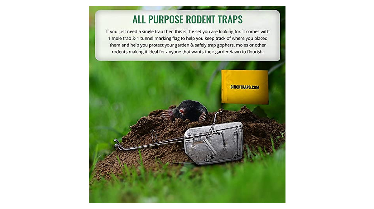 Cinch Mole Trap Deluxe Kit - Heavy Duty & Reusable