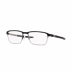 Oakley Men's Ox5099 Tincup 0.5 Ti Square Prescription Eyeglass Frames, Powder Coal/Demo Lens, 53 mm