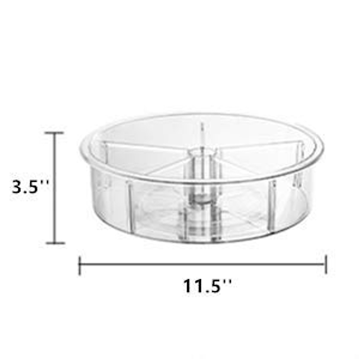 Slideep Plastic Round Lazy Susan Rotating Turntable Food Storage Container for Cabinet, Pantry, Refrigerator, Countertop, Spinning Organizer for Spices, Condiments, Baking Supplies 12'' - 2 Packs