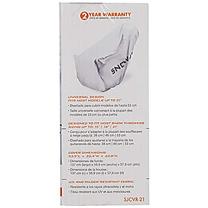 Snow Joe SJCVR-21 Universal Electric + Cordless Indoor/Outdoor Snow Thrower Cover for Snow Throwers up to 21-Inches in Width White