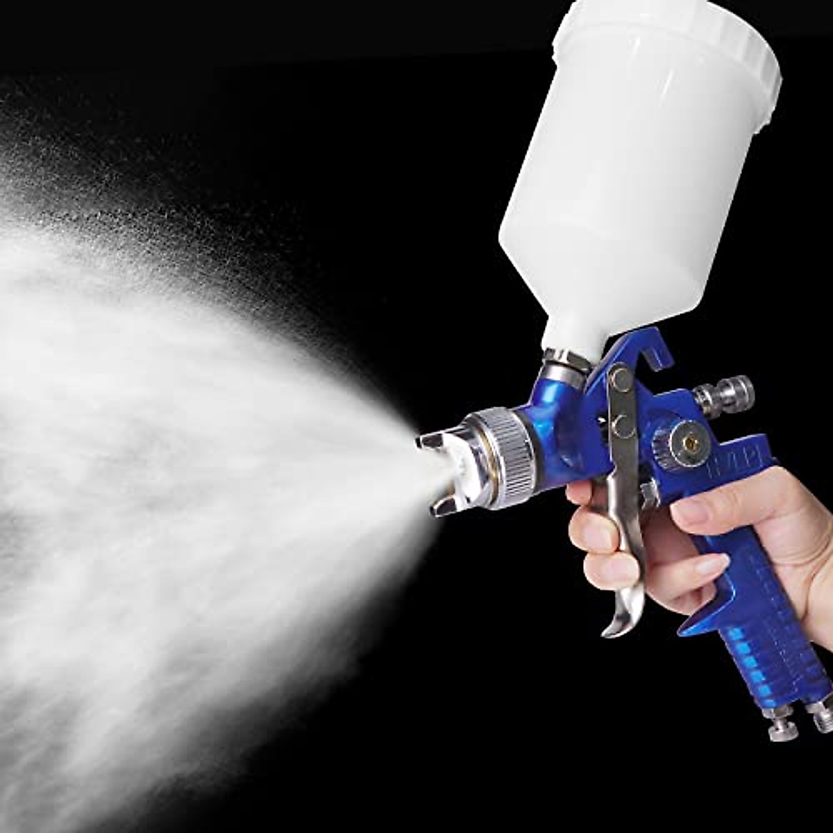HVLP Paint Sprayer-2 Set Paint Spray Gun,0.8mm 150ml & 1.4mm 600ml Paint Gun with Air Pressure Regulator Gauge Paint Sprayer for House Painting,Cars,Furniture