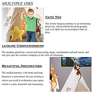 zhidiloveyou 2PCS Hanging Monkey Stuffed Animals Plush Cute Monkey Toy for Kids Adults, 27.6"