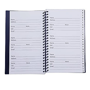 Pen+Gear Contact Book, Etched Poly Cover, Dark Navy Color, 128 Pages, 5.31 in x 8 in